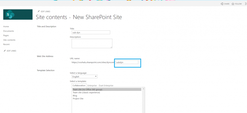 How To Create A Subsite In Sharepoint