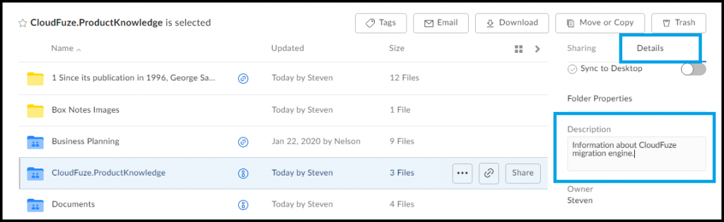 How to Add Description to a Box File or Folder