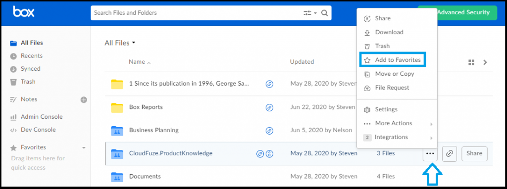 How to Create and View Favorite Files in Box Account