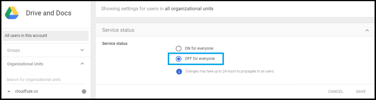 How to Enable or Disable Google Drive for G Suite Users