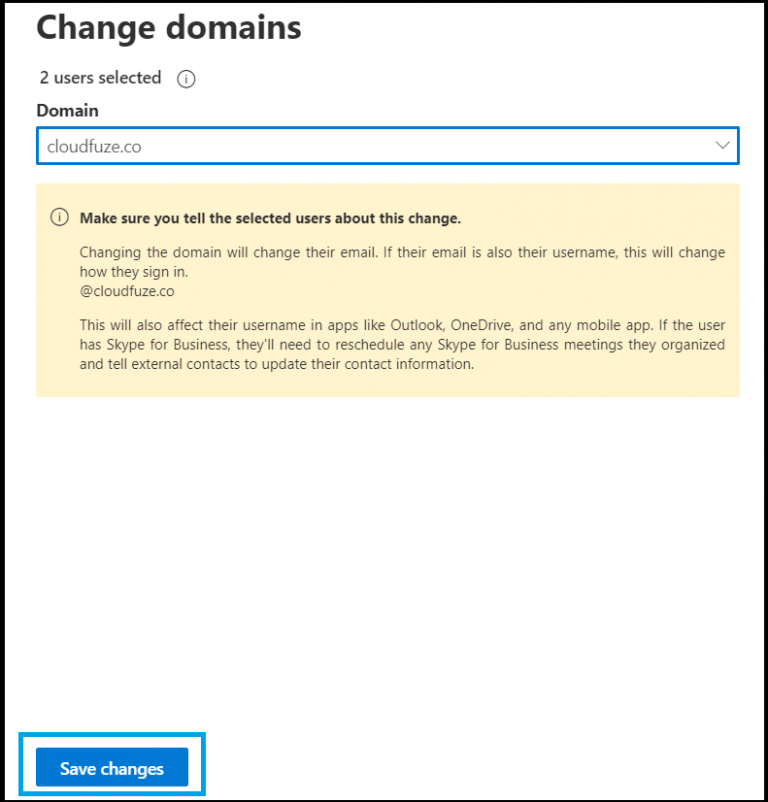 How to Change the Domain of an Office 365 User