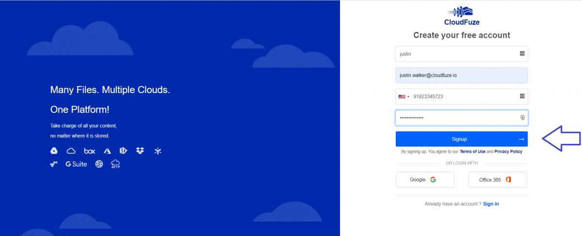 How to Create a CloudFuze Account