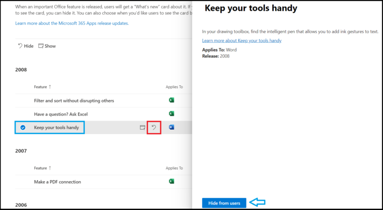 How to Hide or Show New Features in Office 365