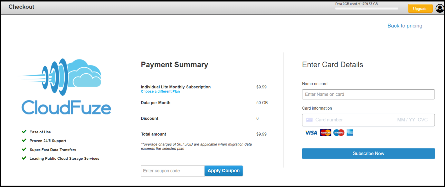 How to Subscribe for a CloudFuze Plan