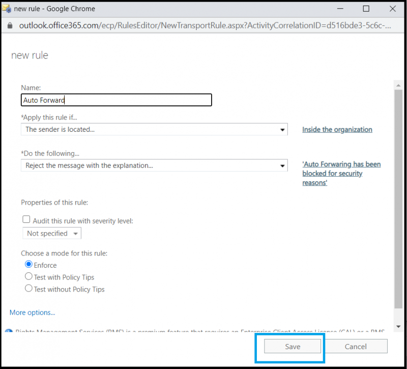 How to Disable Auto-Forwarding Email in Office 365 Outlook