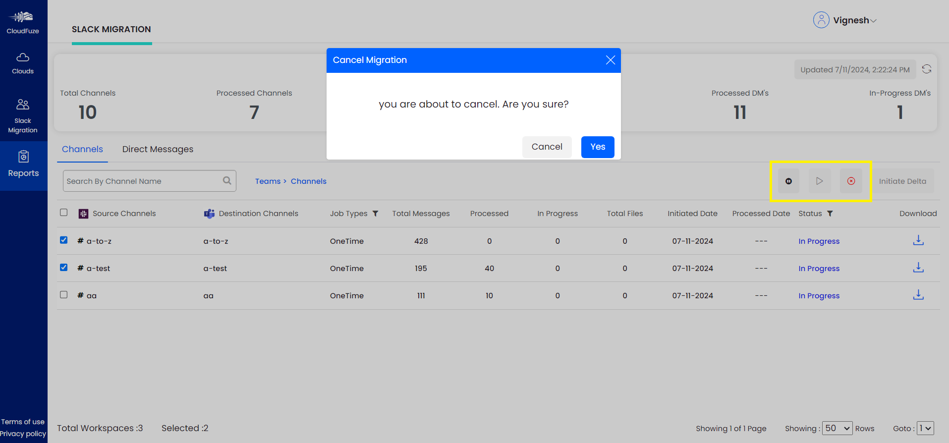 Pause/Cancel Migrations When Transitioning from Slack to Teams