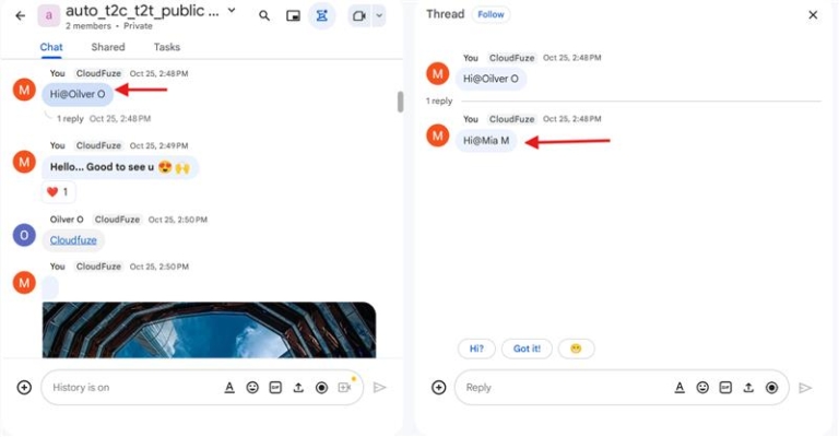 Microsoft Teams Migration to Google Chat with User Mentions