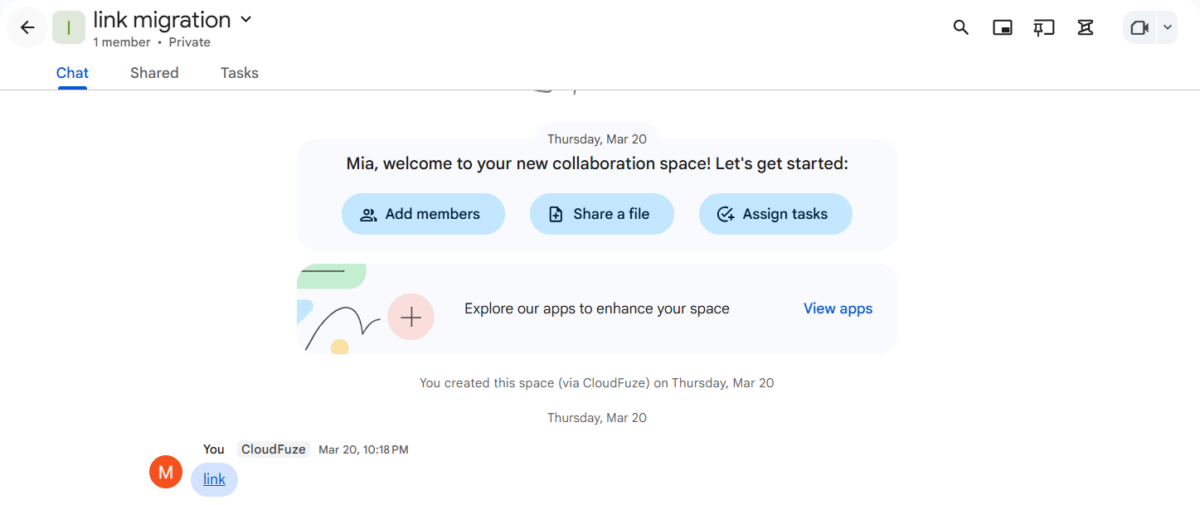 How to Migrate Hyperlinks from Meta Workplace to Google Chat