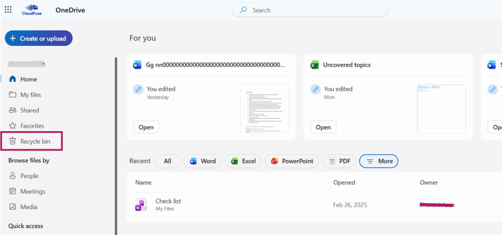 Steps to Recover Deleted Files from Microsoft OneDrive - CloudFuze