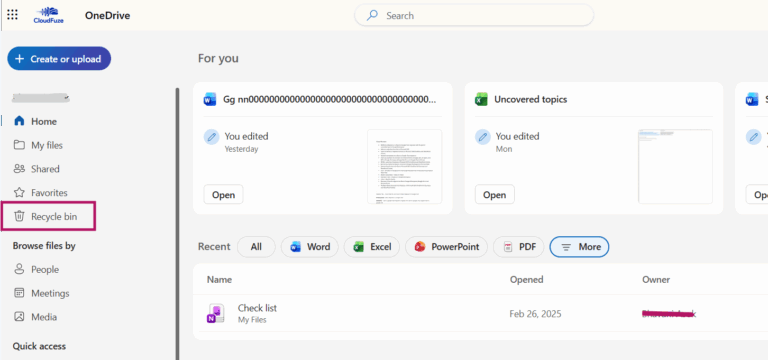 Steps to Recover Deleted Files from Microsoft OneDrive - CloudFuze